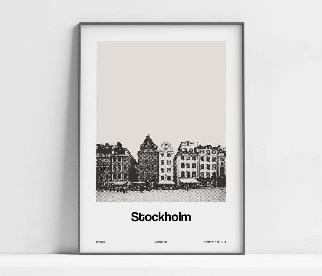 Stockholm Poster, Stockholm Print, Stockholm Old Town Sweden Art ...