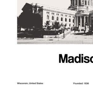 Madison WI Print, Madison Wisconsin Poster, Wisconsin State Capitol ...