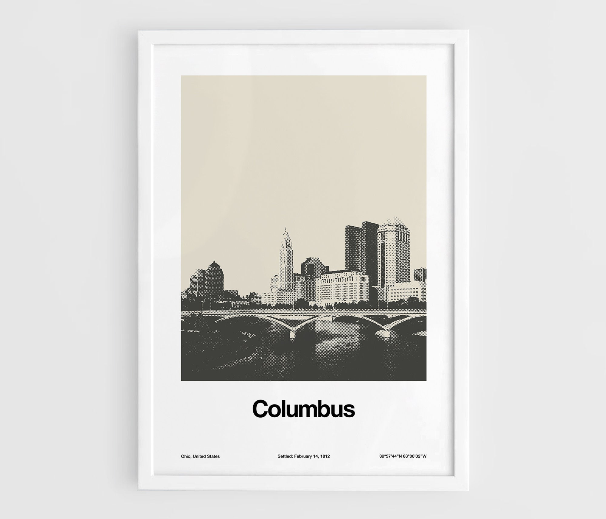 Columbus Ohio Print Columbus Skyline Poster Columbus OH | Etsy