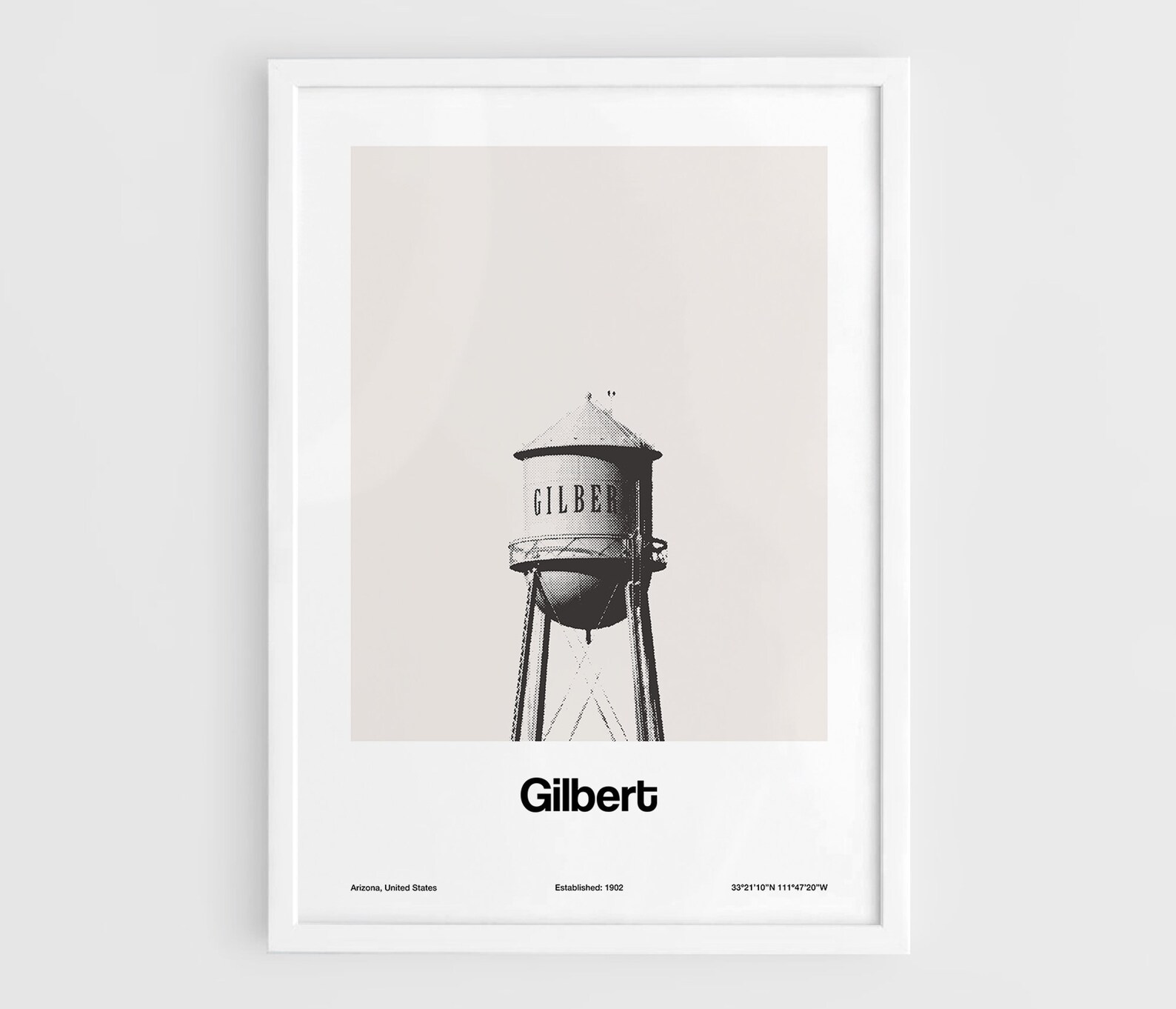 Gilbert Arizona Water Tower Print, Gilbert AZ Poster Gilbert Skyline ...