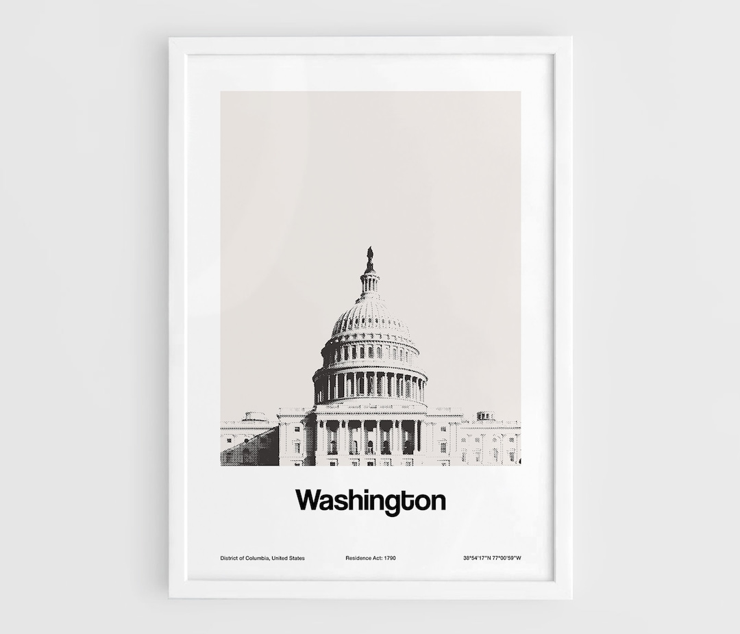 Washington DC Print, United States Capitol Poster, Capitol Building ...