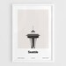 Seattle Print, Space Needle Tower Poster, Seattle Washington Landmark ...
