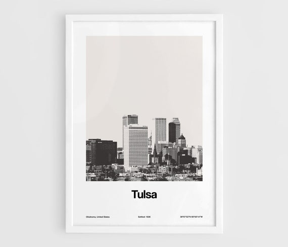 Tulsa Skyline Print Tulsa Oklahoma Poster Downtown Tulsa OK | Etsy