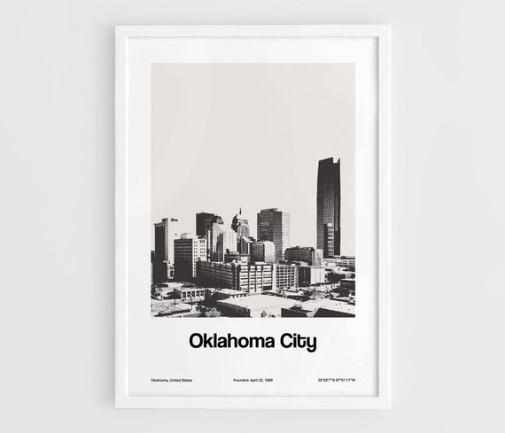 Oklahoma City Skyline Print OKC Oklahoma City OK Poster - Etsy