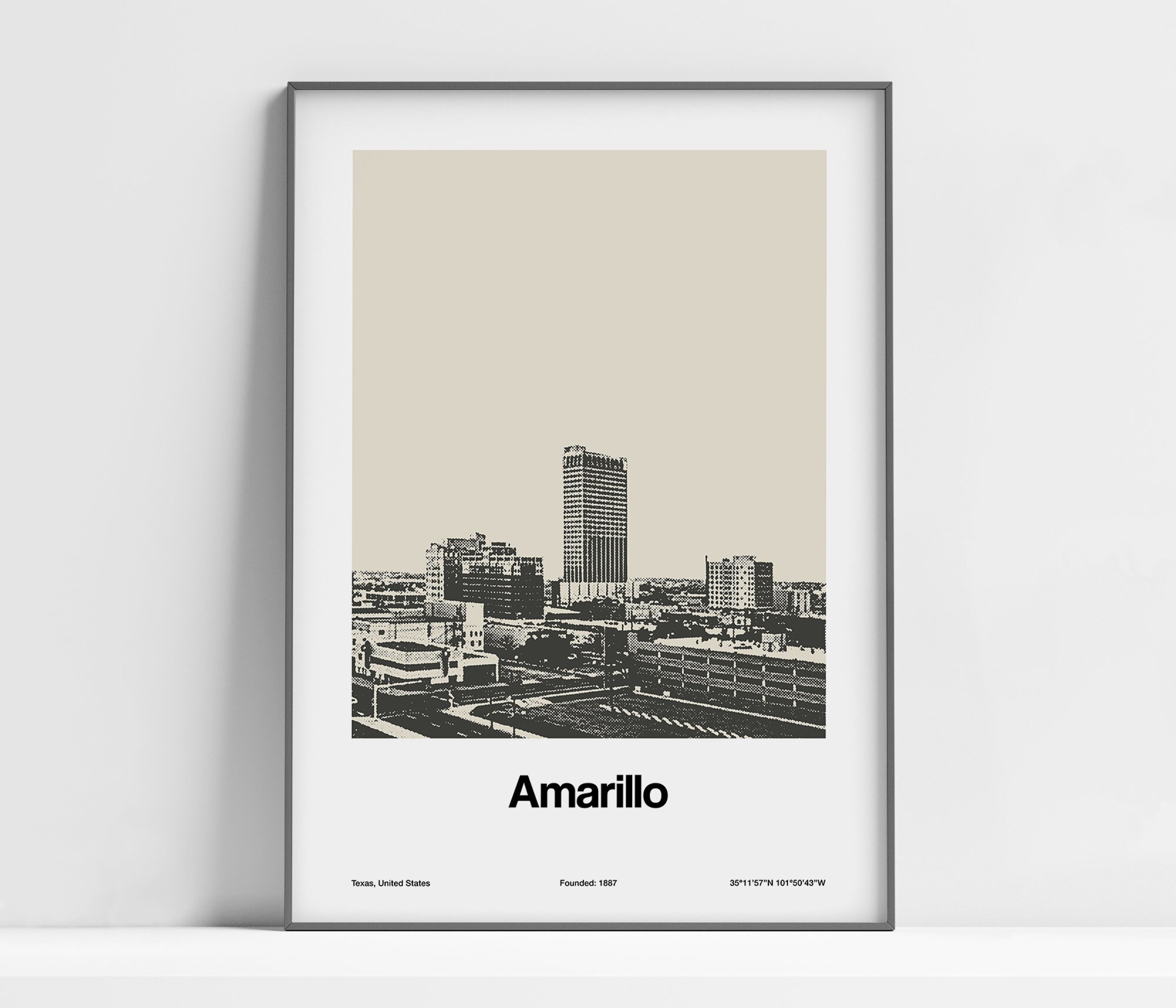 Amarillo Texas Print, Downtown Amarillo TX Poster, Amarillo Texas ...