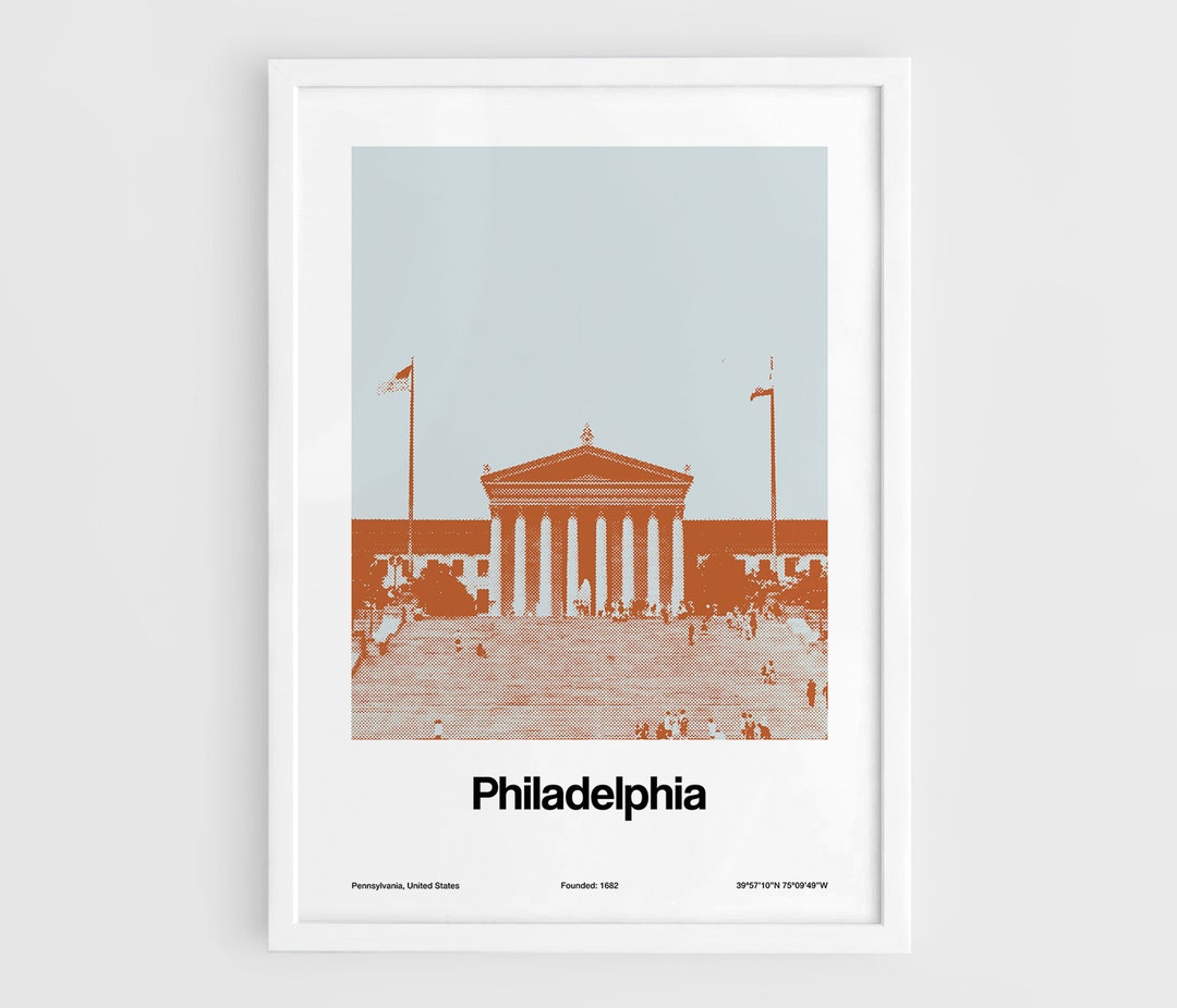 Philadelphia Print, Rocky Steps Philadelphia Museum of Art Poster ...