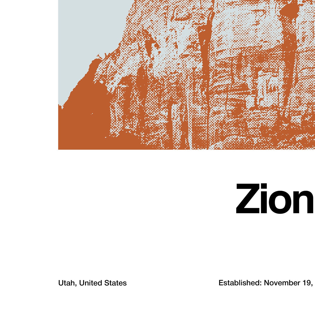 Zion National Park Poster Angels Landing Zion Canyon National - Etsy