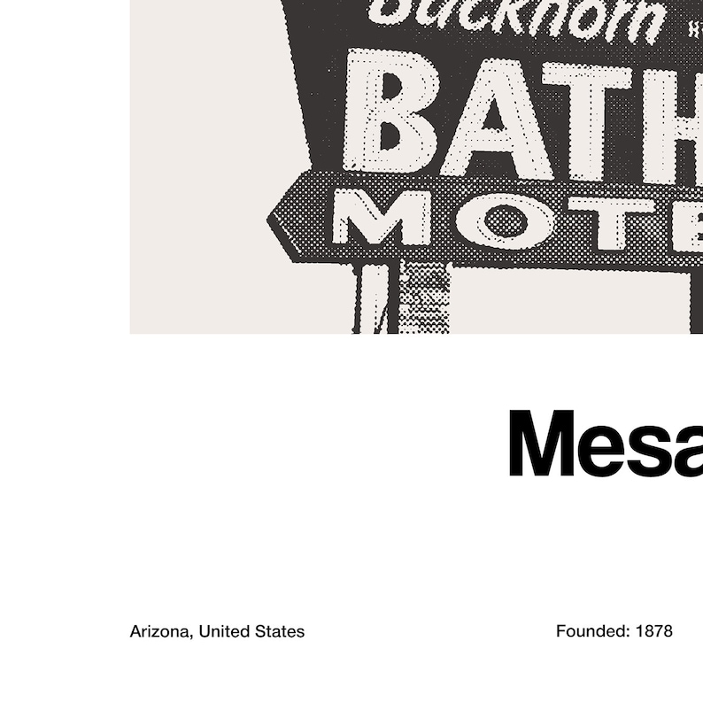 Mesa AZ Print, Buckhorn Baths Motel Mesa Arizona Poster Mesa City Motel ...