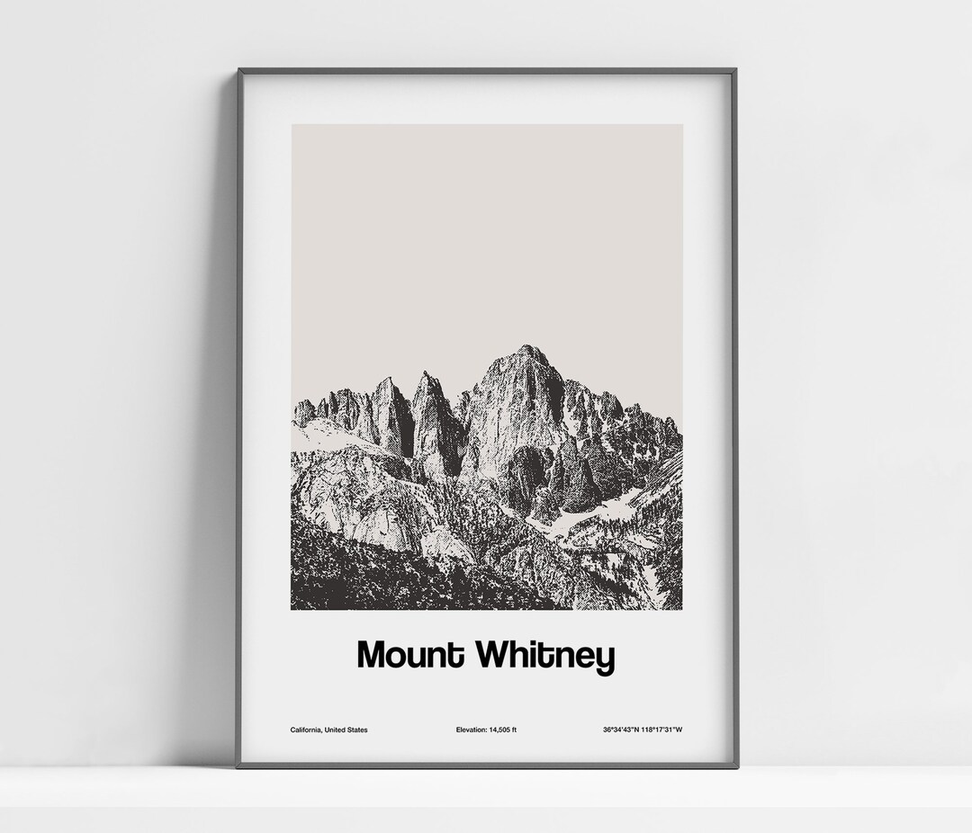 Mount Whitney Print, Mount Whitney CA Poster, Mount Whitney Sierra ...