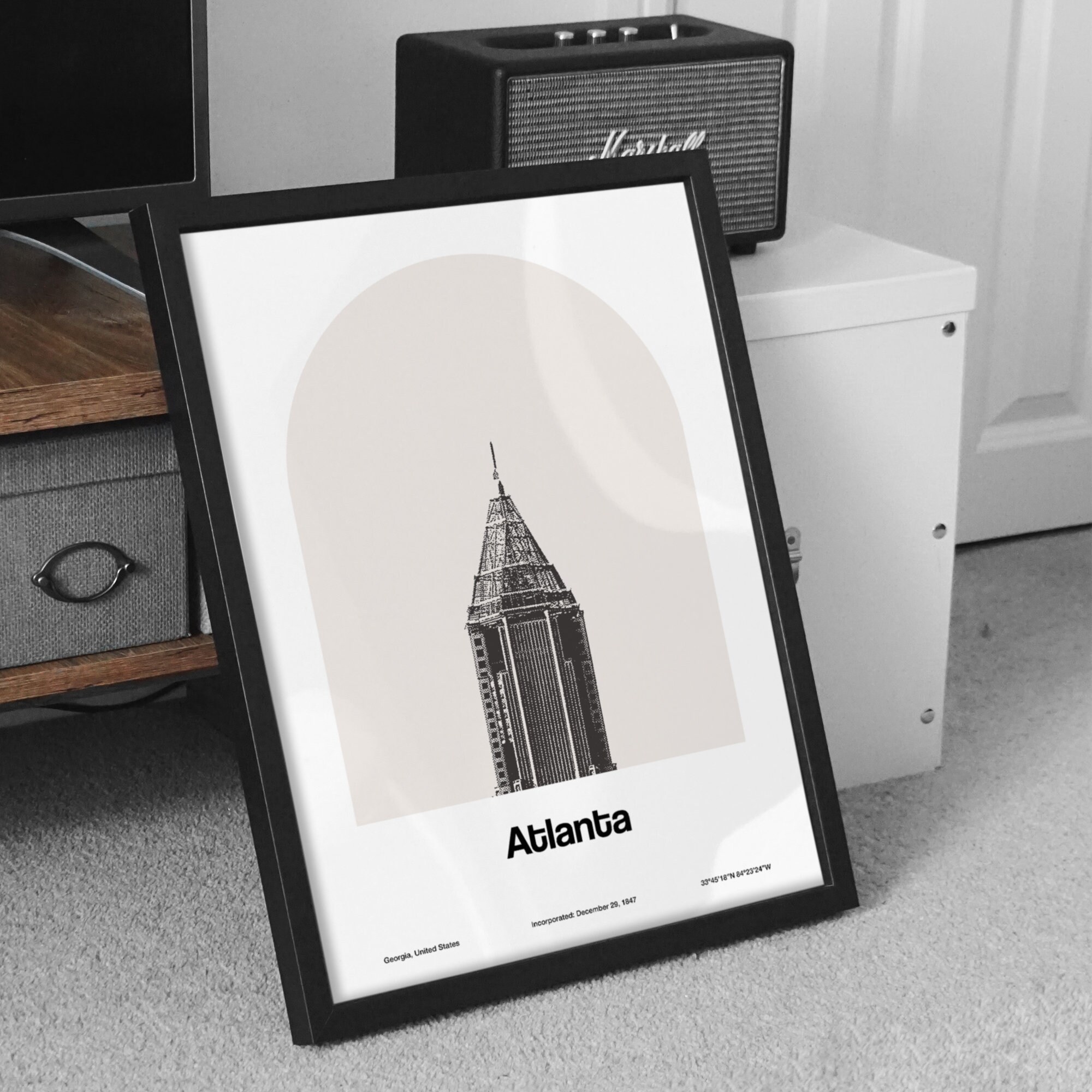 Atlanta Georgia Print Atlanta GA Poster Downtown Atlanta - Etsy