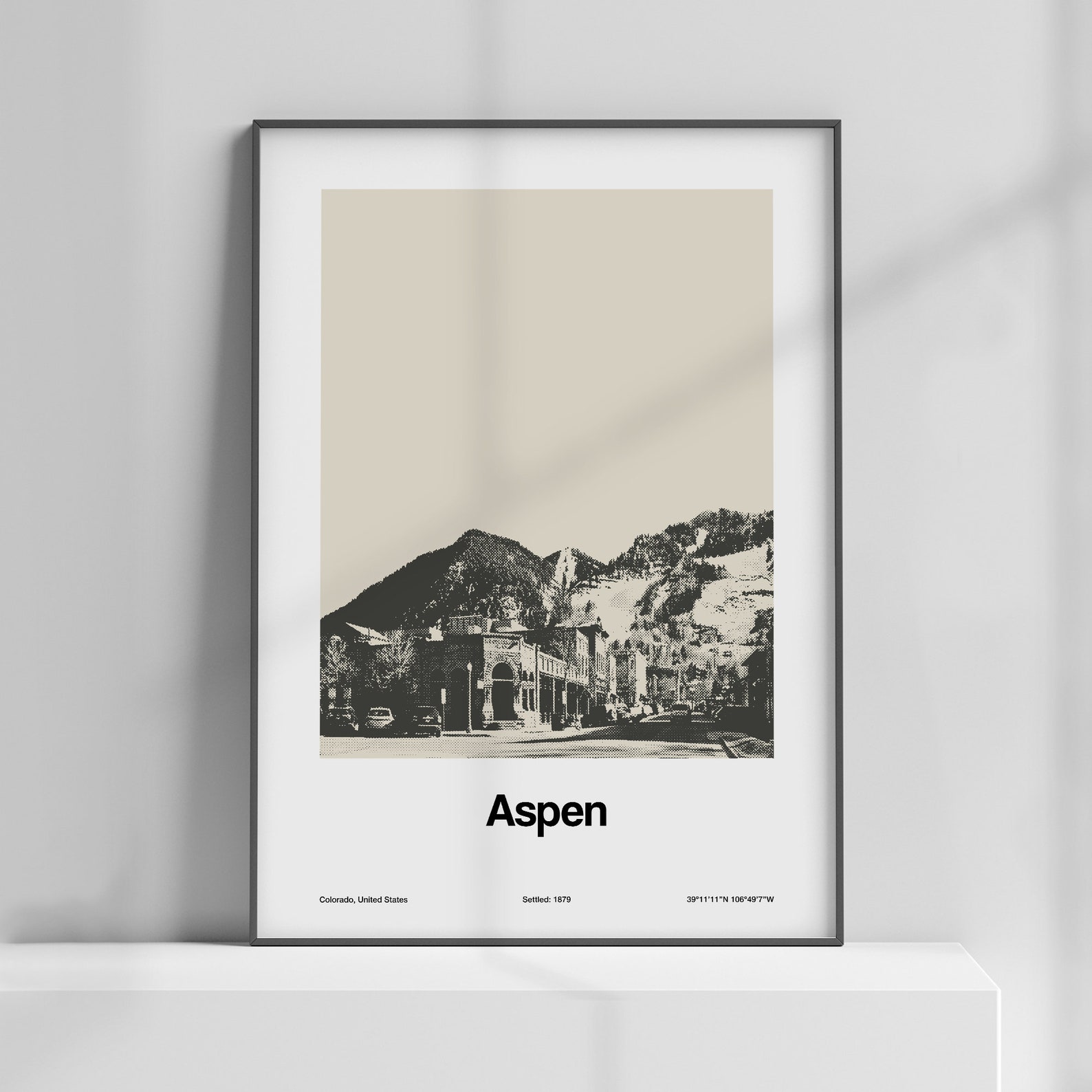 Aspen Colorado Print Downtown Aspen Poster Aspen CO Black - Etsy