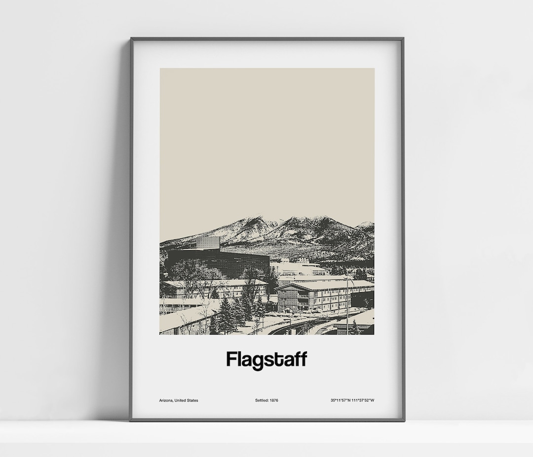 Flagstaff AZ Poster, Flagstaff Arizona Print, Downtown Flagstaff ...