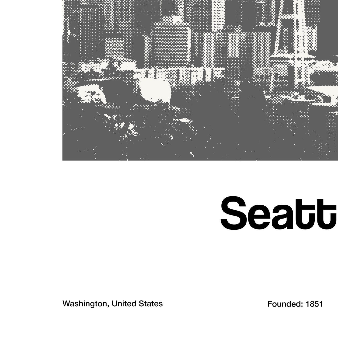 Seattle Washington Poster Seattle WA Print Seattle | Etsy