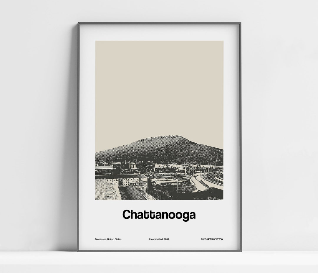 Chattanooga TN Poster, Chattanooga Tennessee Print, Downtown ...