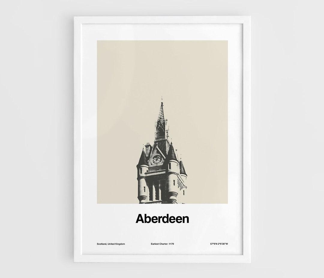 Aberdeen Town House Print, Aberdeen Poster, Aberdeen Travel Scotland ...