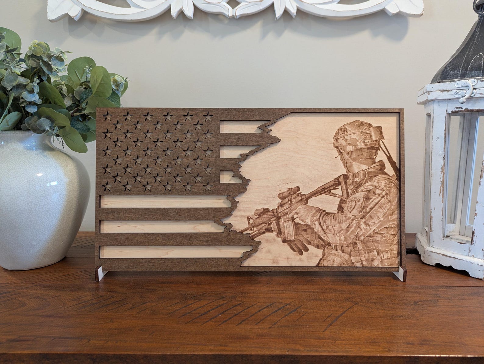 Custom Military Flag Cut-out Laser Engraved Photo - 9in X 17in - Etsy