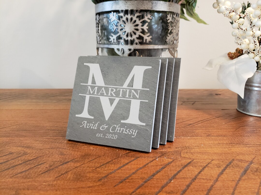 Smooth Edge Slate Coasters - Set of 4 - Custom - Etsy