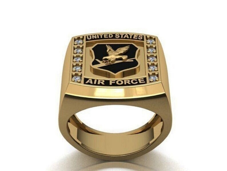 American Men Ring US Air Force Ring Sterling Silver 925 US Army Jewelry ...