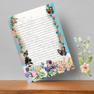 Lined Unlined Journal, Printable Paper, Beautiful Paper Flowers and ...