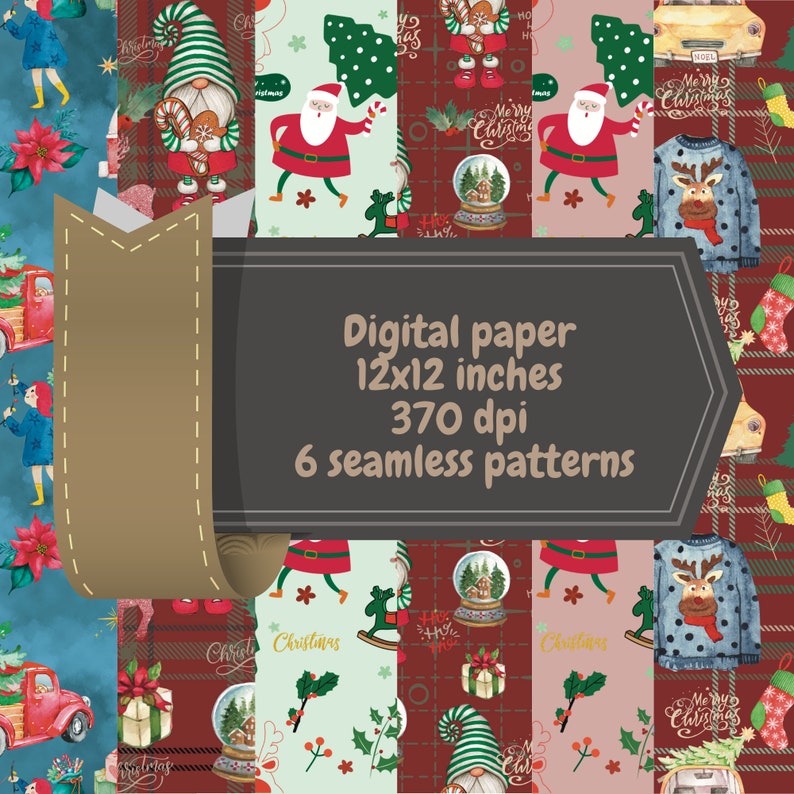 Christmas Seamless Digital Paper, Santa Claus Christmas Pattern ...