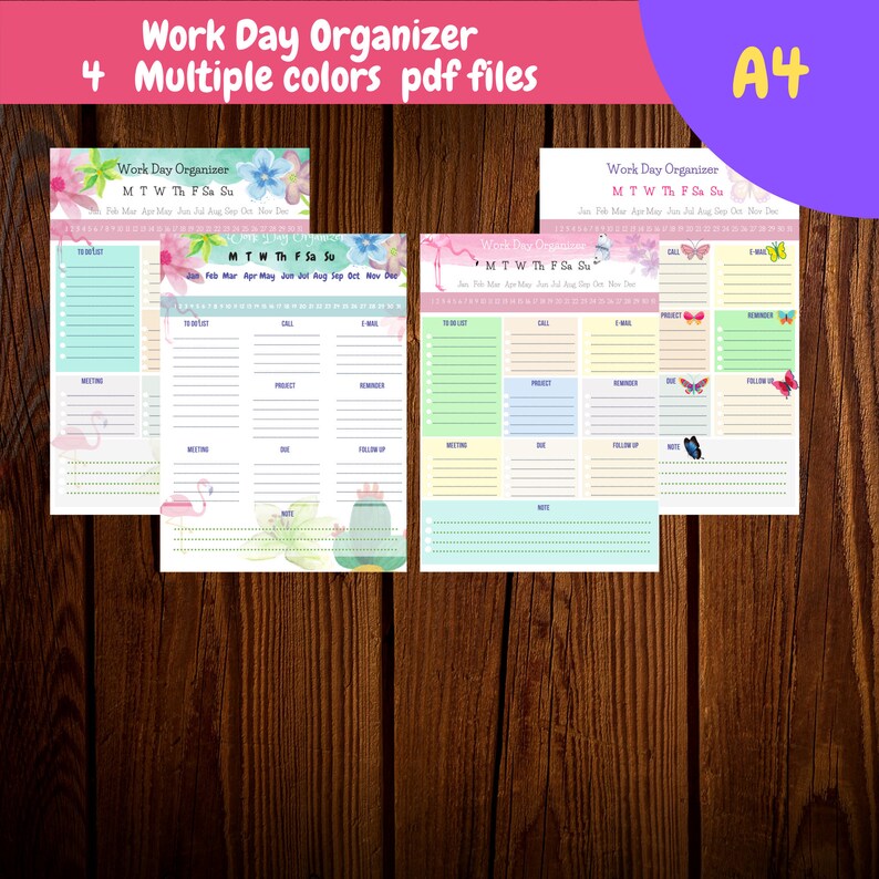 Work Day Organizer Printable, Work Day Organizer , Work Planner ...