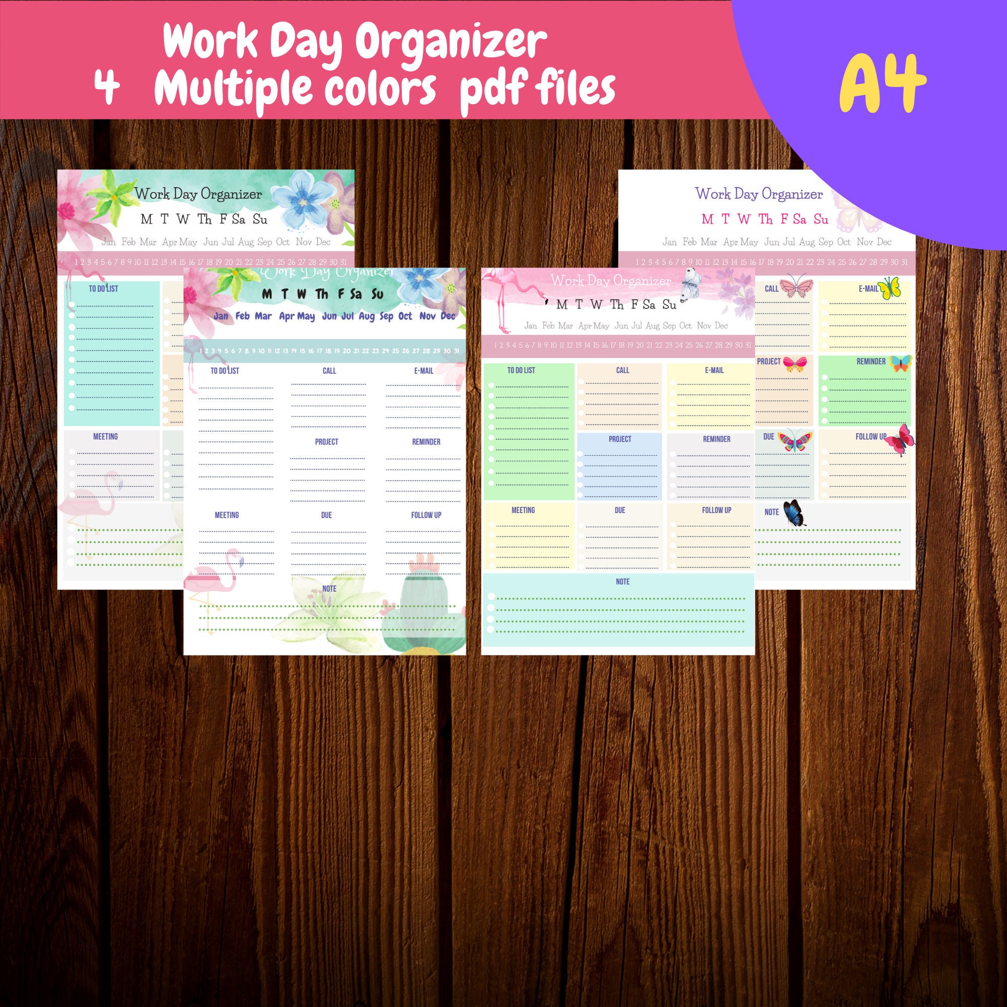 Work Day Organizer Printable, Work Day Organizer , Work Planner ...