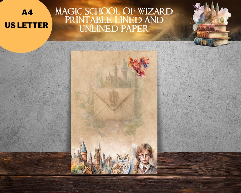 Magic School of Wizard Printable Note, Letter Paper, Printable Paper ...