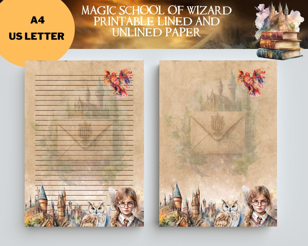 Magic School of Wizard Printable Note, Letter Paper, Printable Paper ...