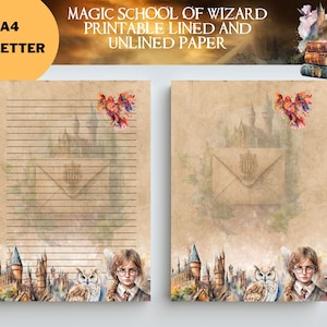 Magic School of Wizard Printable Note, Letter Paper, Printable Paper ...