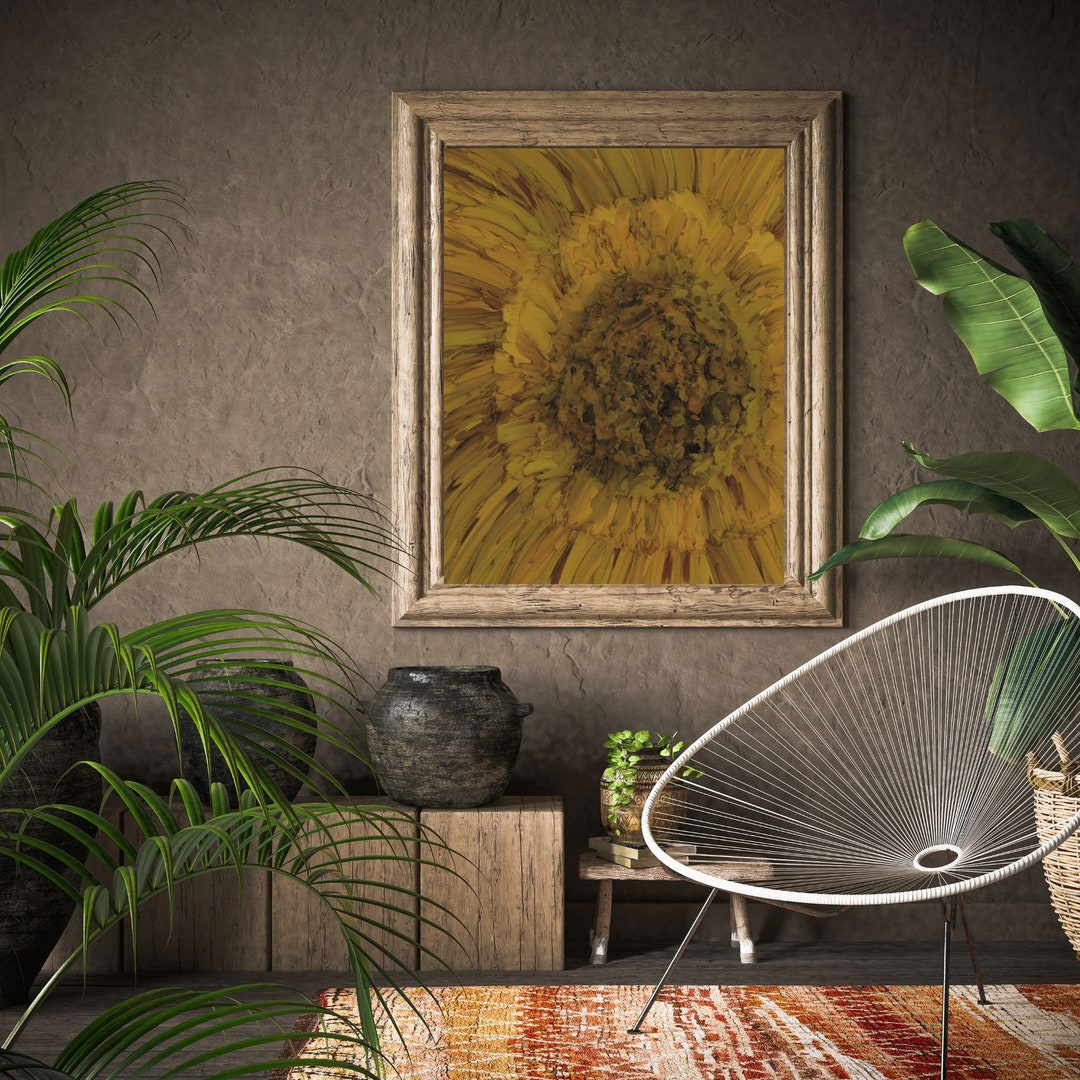 Sunflowers Abstract Painting Abstract Printable Wall Art Rustic Home ...