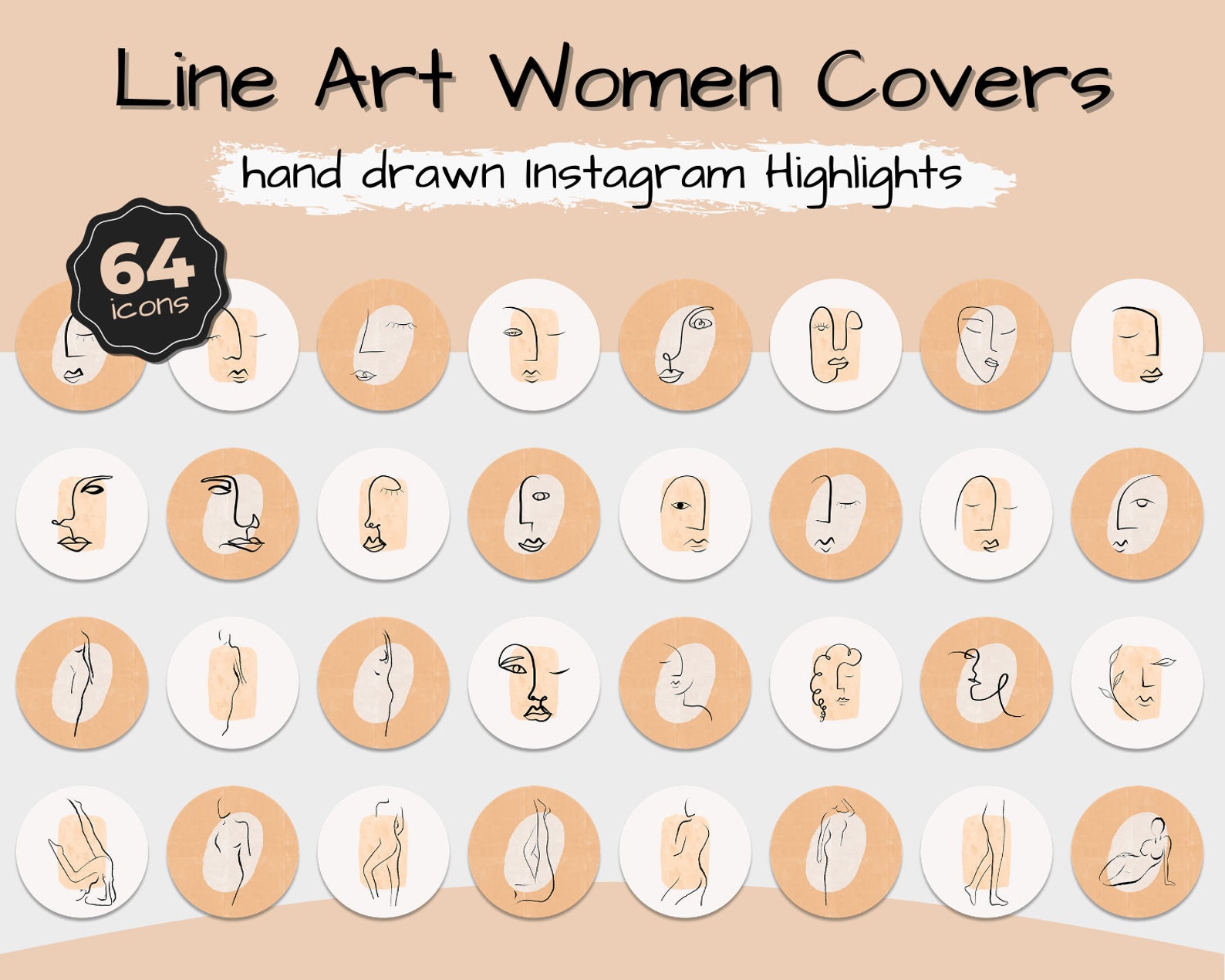 Abstract Women Line Art Instagram Story Highlight Icons - Etsy