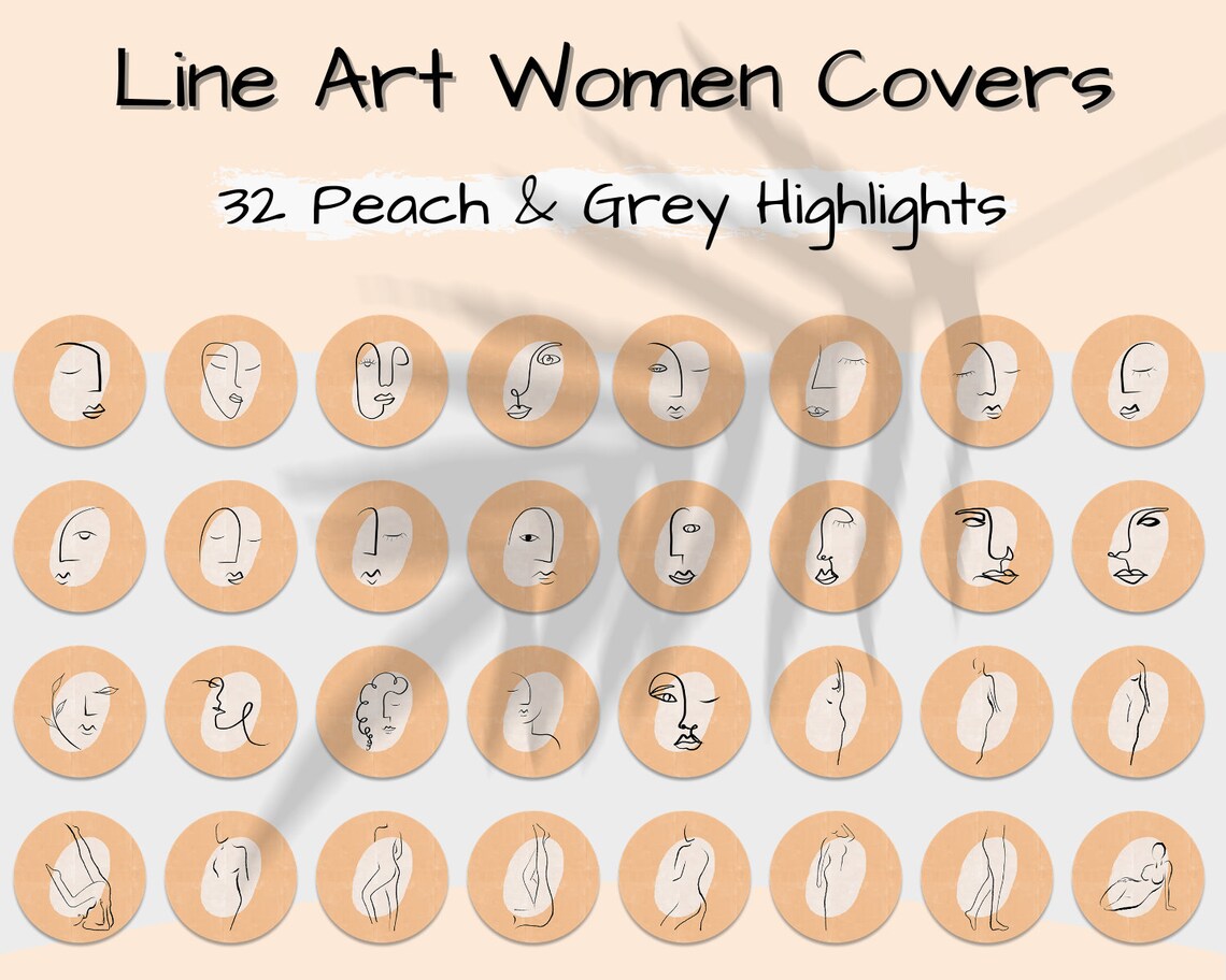 Abstract Women Line Art Instagram Story Highlight Icons - Etsy