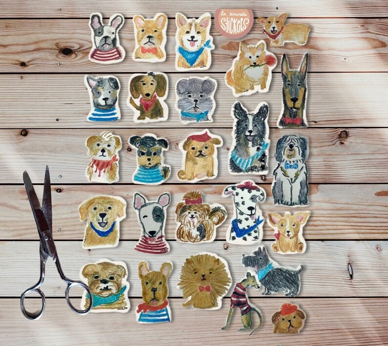 Plantilla de stickers para imprimir PERROS - Etsy México