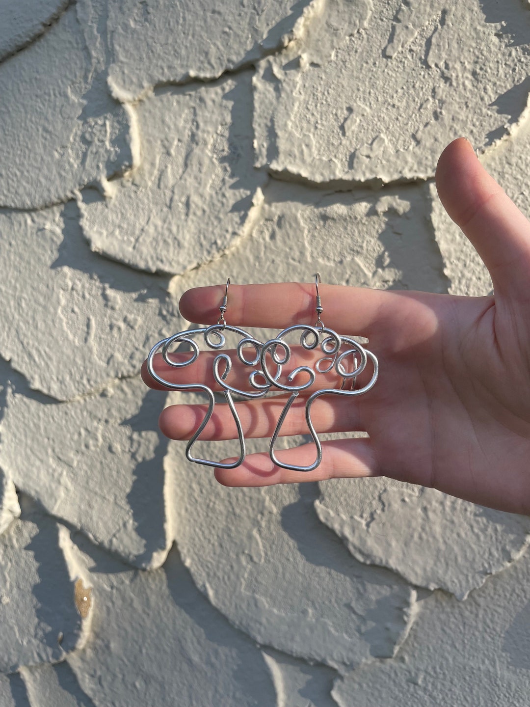 Mushroom Wire Y2K Inspired Earrings Handmade Wire Earrings Earthy Boho ...