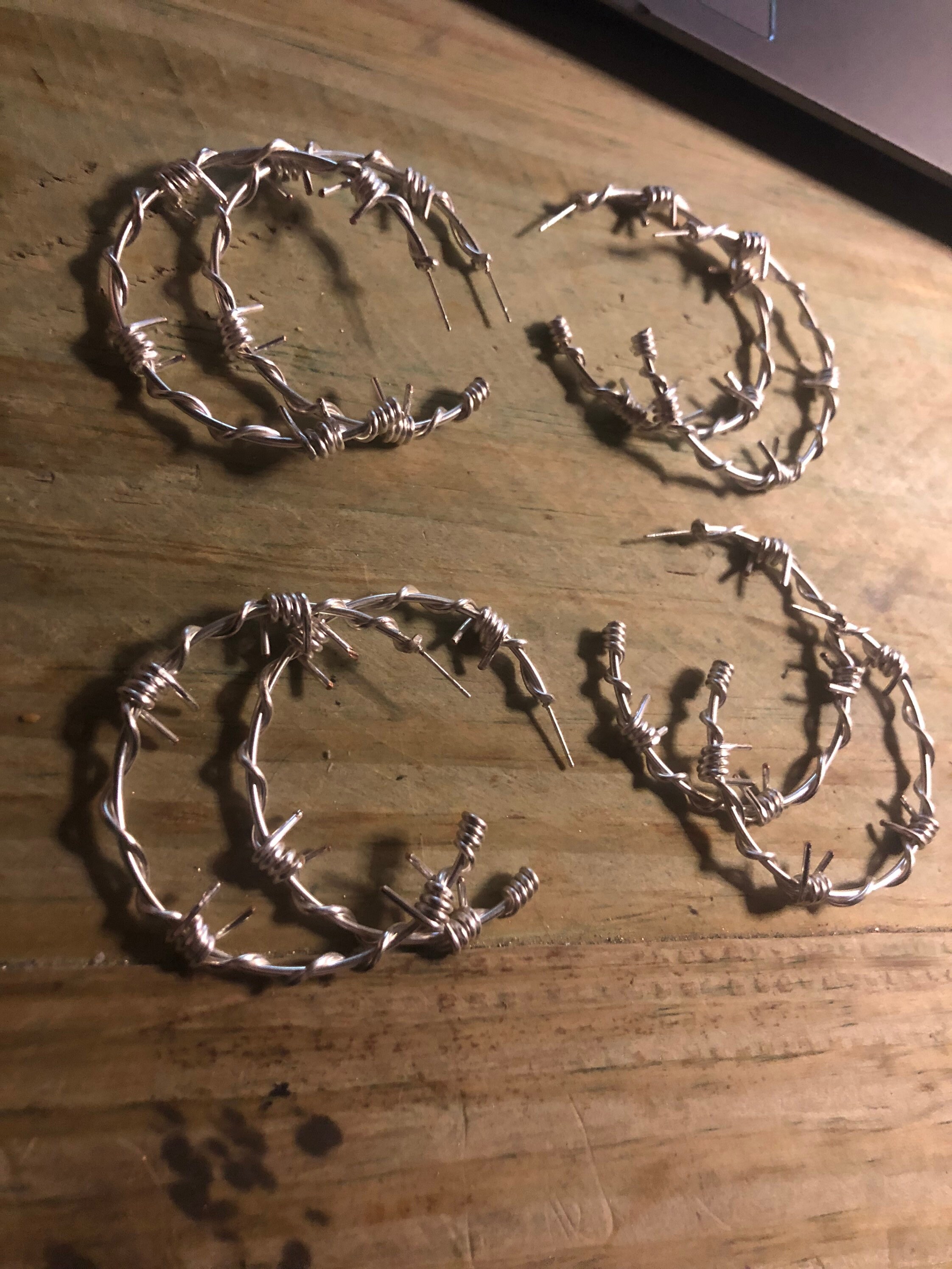 Barbed Wire Hoop Earrings - Etsy
