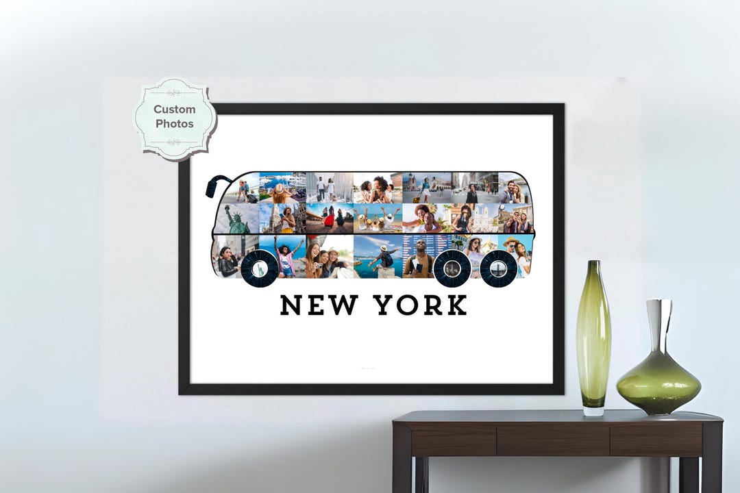 Custom Travel Bus Photo Collage Perfect Gift for Travelers, Birthdays ...