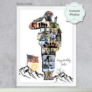 Custom USA Military Soldier Photo Collage - Personalized Patriotic ...