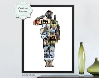 Custom USA Military Soldier Photo Collage - Personalized Patriotic ...