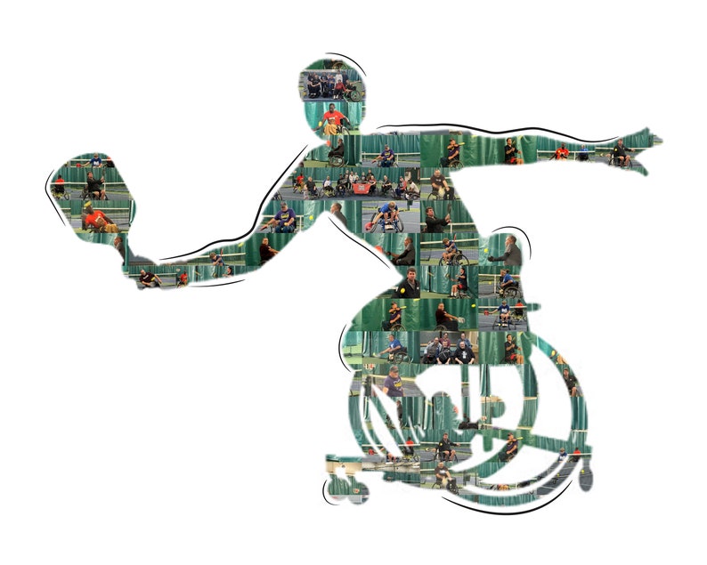 Man Wheelchair Pickleball Photo Collage, Wheelchair Pickleball Gift ...