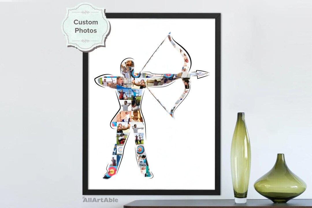Custom Archery Man Photo Collage - Personalized Gift for Birthdays ...
