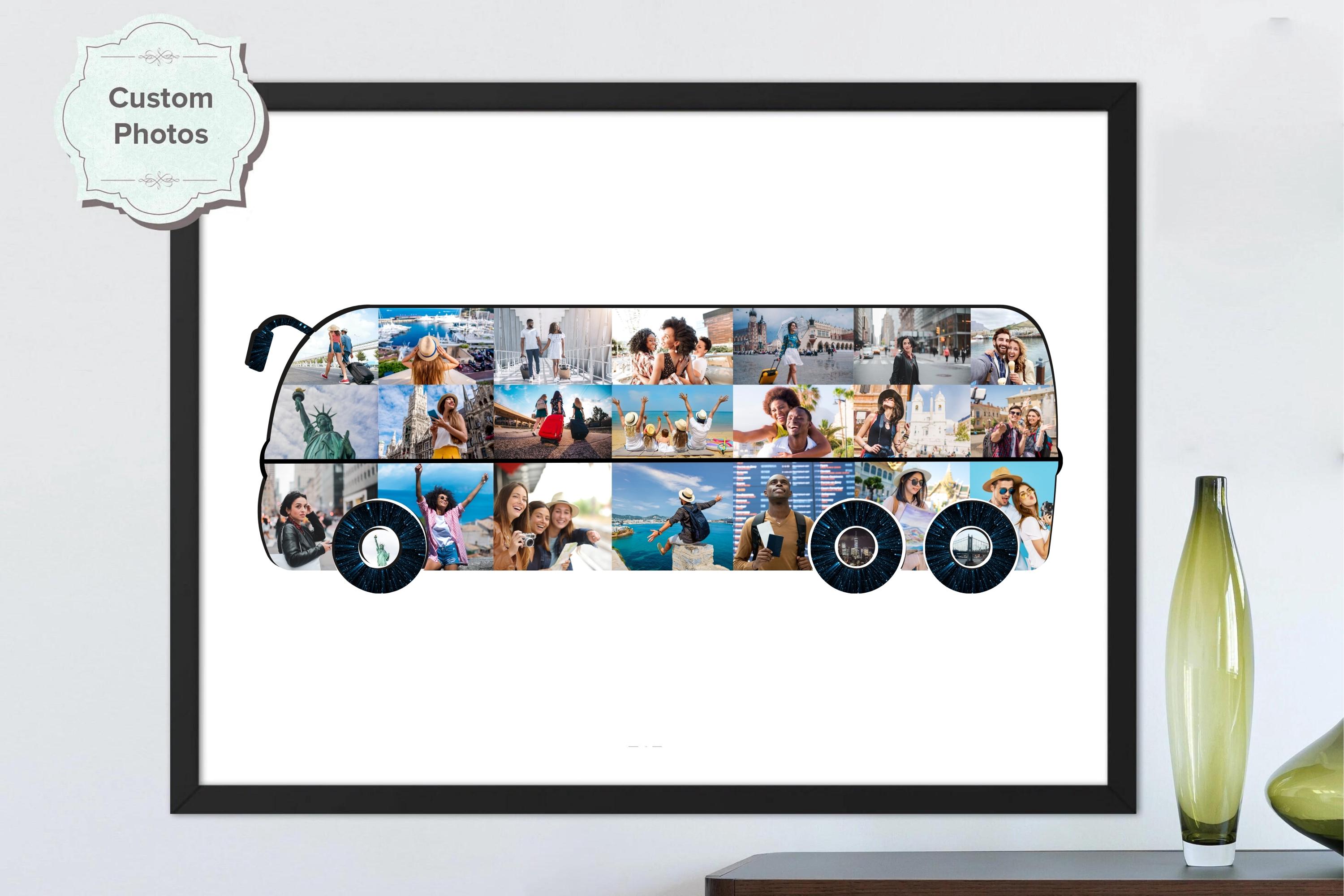 Custom Travel Bus Photo Collage - Perfect Gift for Travelers, Birthdays ...