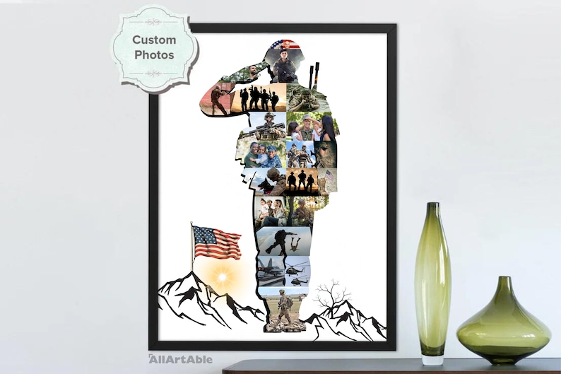 Custom USA Military Soldier Photo Collage - Personalized Patriotic ...