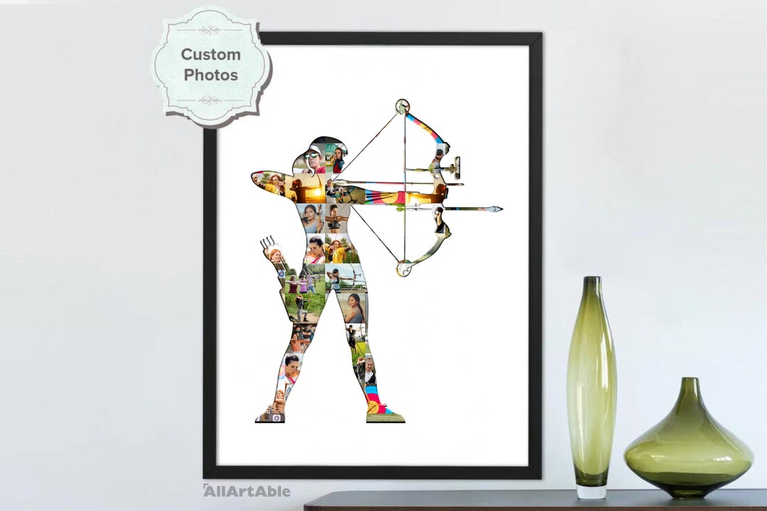 Custom Archery Woman Photo Collage - Personalized Gift for Birthdays ...
