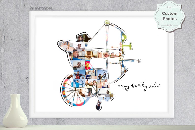 Custom Archery Man in Wheelchair Photo Collage - Unique Personalized ...