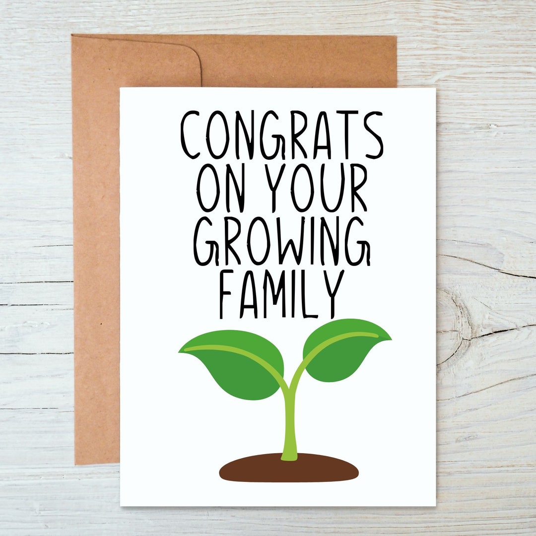 Congrats on Your Growing Family Baby Card, A2 Sized Greeting Card for ...