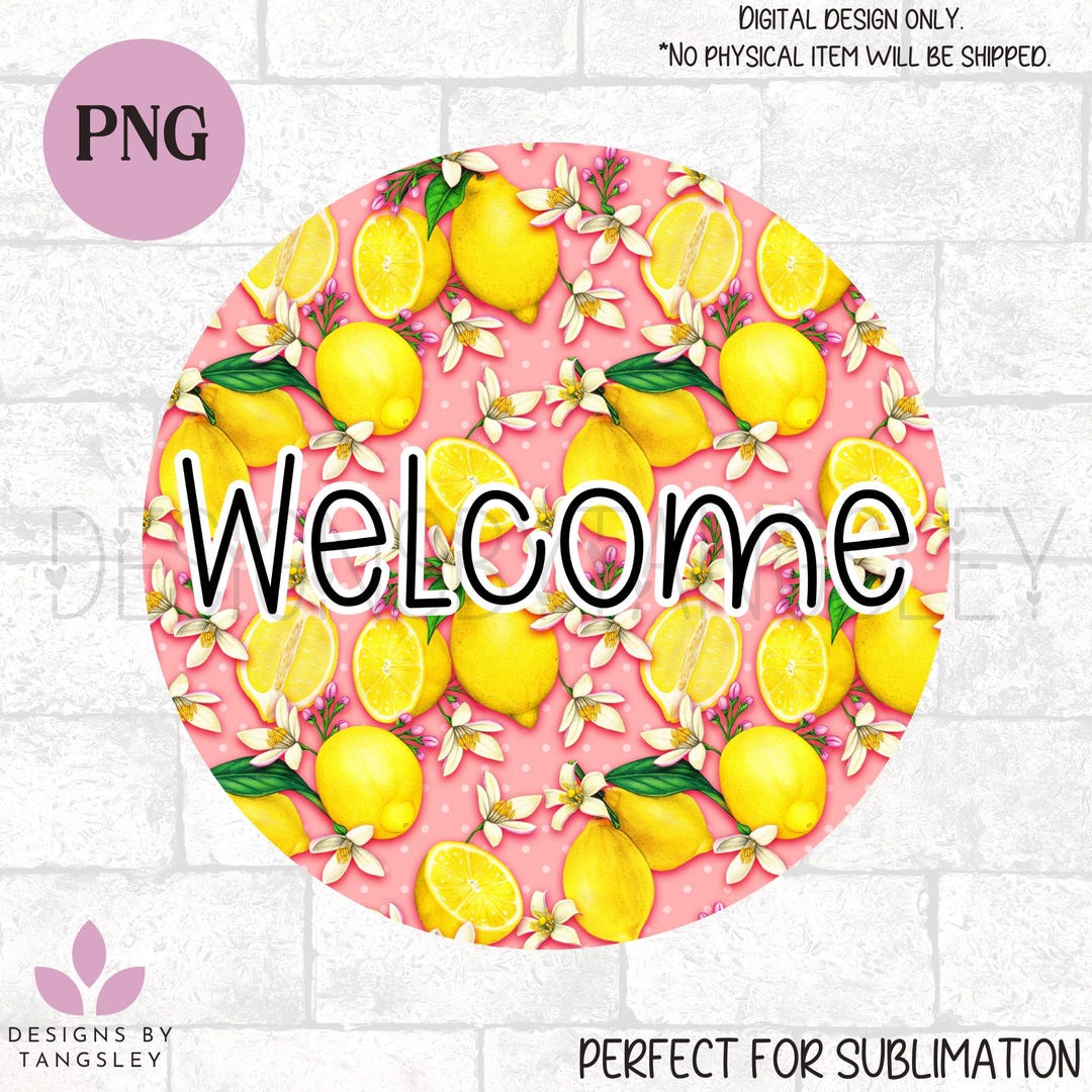 Letrero de bienvenida con limón PNG para sublimación. Ideal para ...