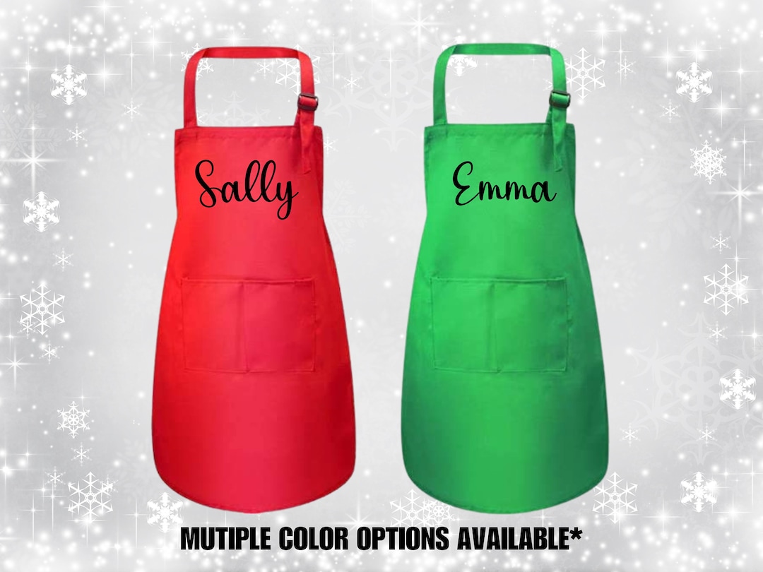 Personalized Kids Apron With Name, Custom Christmas Gift, Kid's Cooking ...