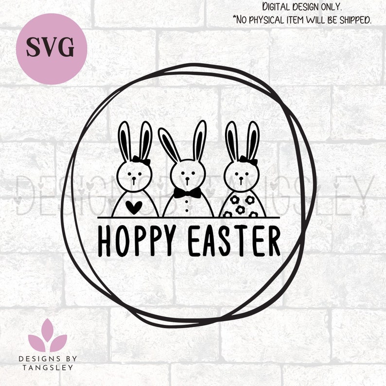 Hoppy Easter SVG and PNG. File for Cutting Machines. Easy to Weed With ...