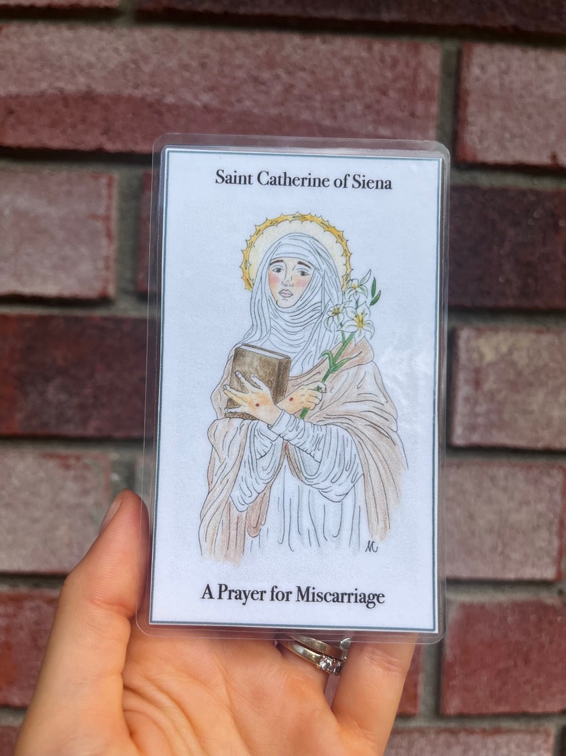 Saint Catherine of Siena Prayer Card, Miscarriage Gift - Etsy