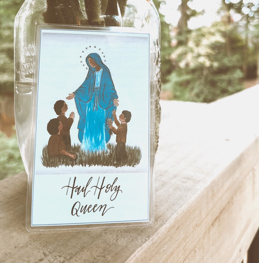Catholic Gift Hail Holy Queen Prayer Mother Mary Catholic Prayer Card ...